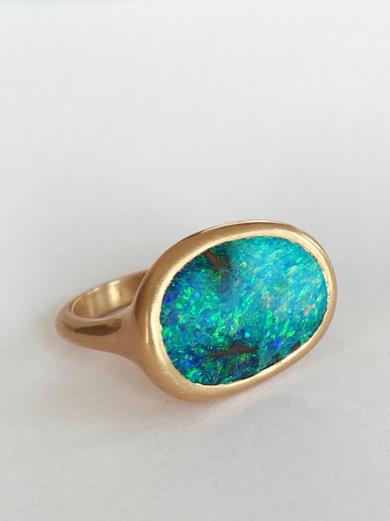 Dalben Australian Boulder Opal Yellow Gold Ring at 1stDibs