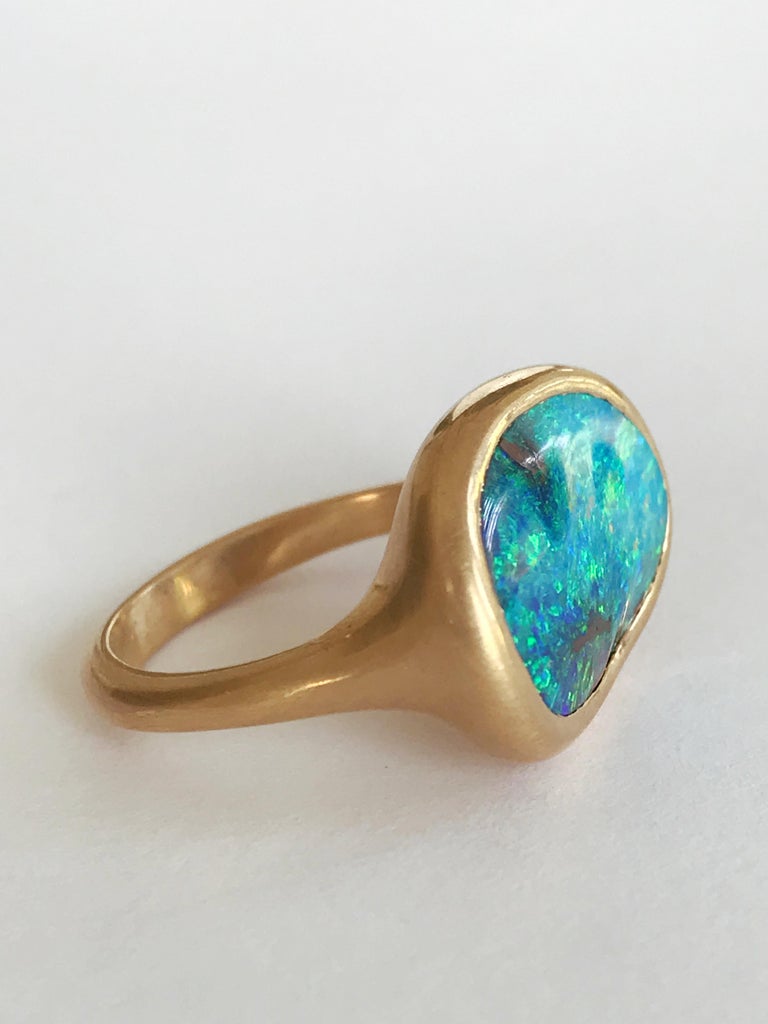Dalben Australian Boulder Opal Yellow Gold Ring at 1stDibs