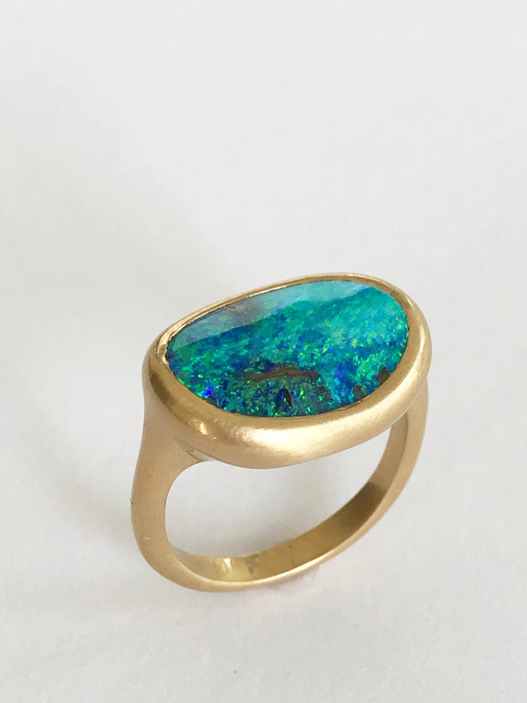 Dalben Australian Boulder Opal Yellow Gold Ring at 1stDibs