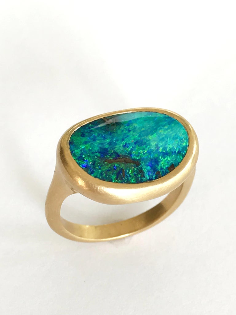 Dalben Australian Boulder Opal Yellow Gold Ring at 1stDibs