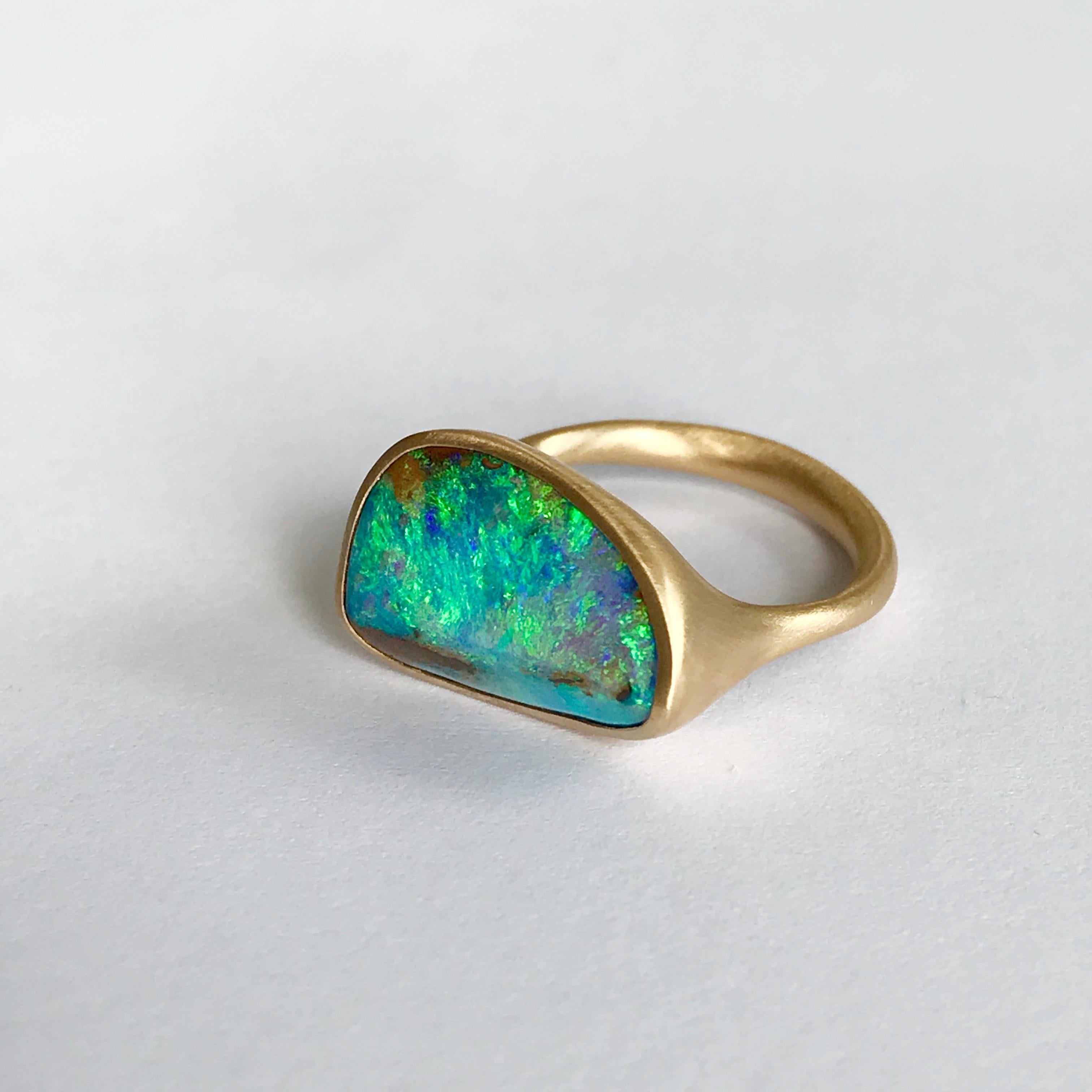 Dalben Australian Boulder Opal Yellow Gold Ring at 1stDibs | boulder ...