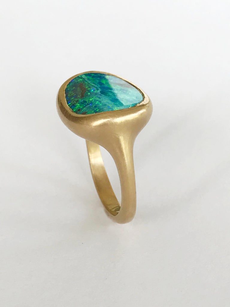 Dalben Australian Boulder Opal Yellow Gold Ring at 1stDibs