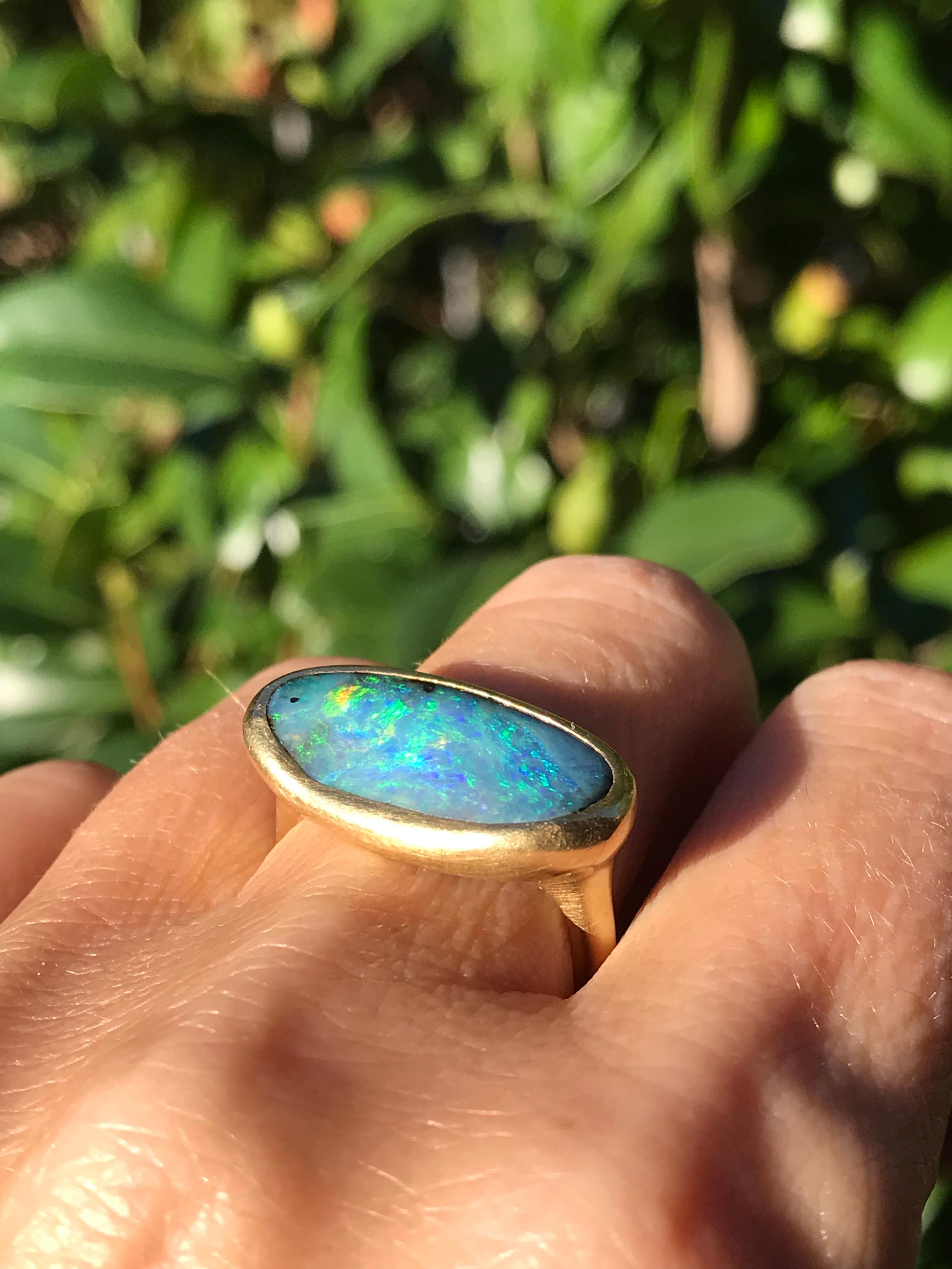 Dalben Design Australian Boulder Opal Yellow Gold Ring at 1stDibs ...