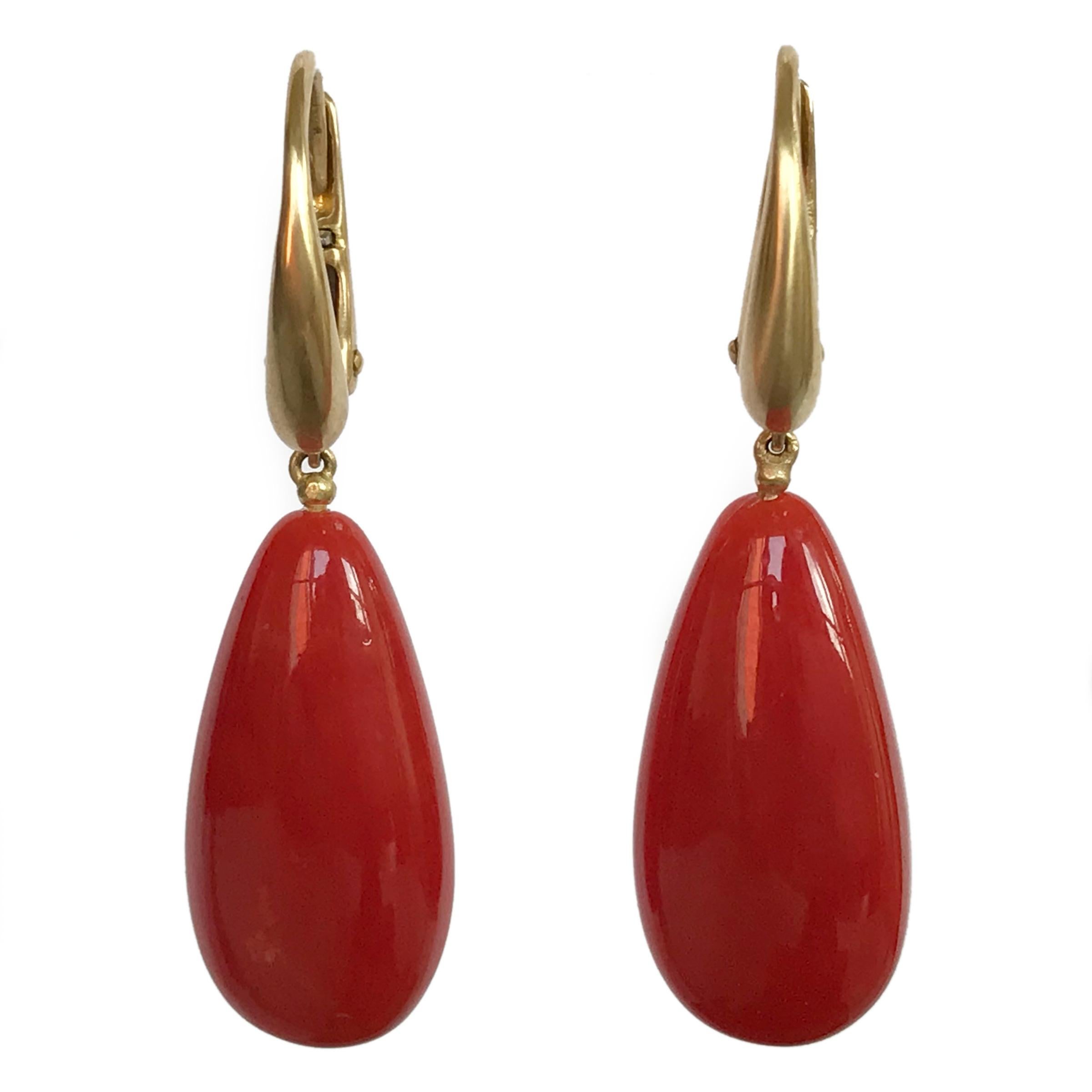 Antique Coral Drop Earrings - 438 For Sale at 1stDibs | red coral drop ...