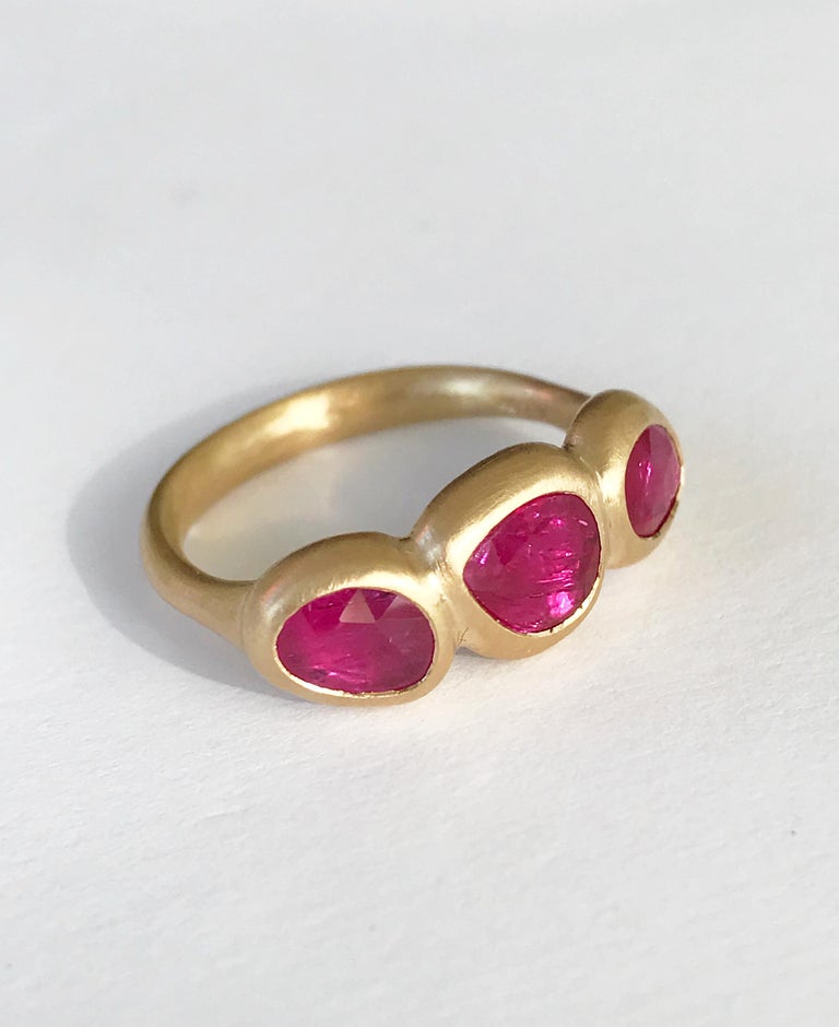 Dalben Trilogy Rose Cut Slice Ruby Yellow Gold Ring For Sale at 1stDibs