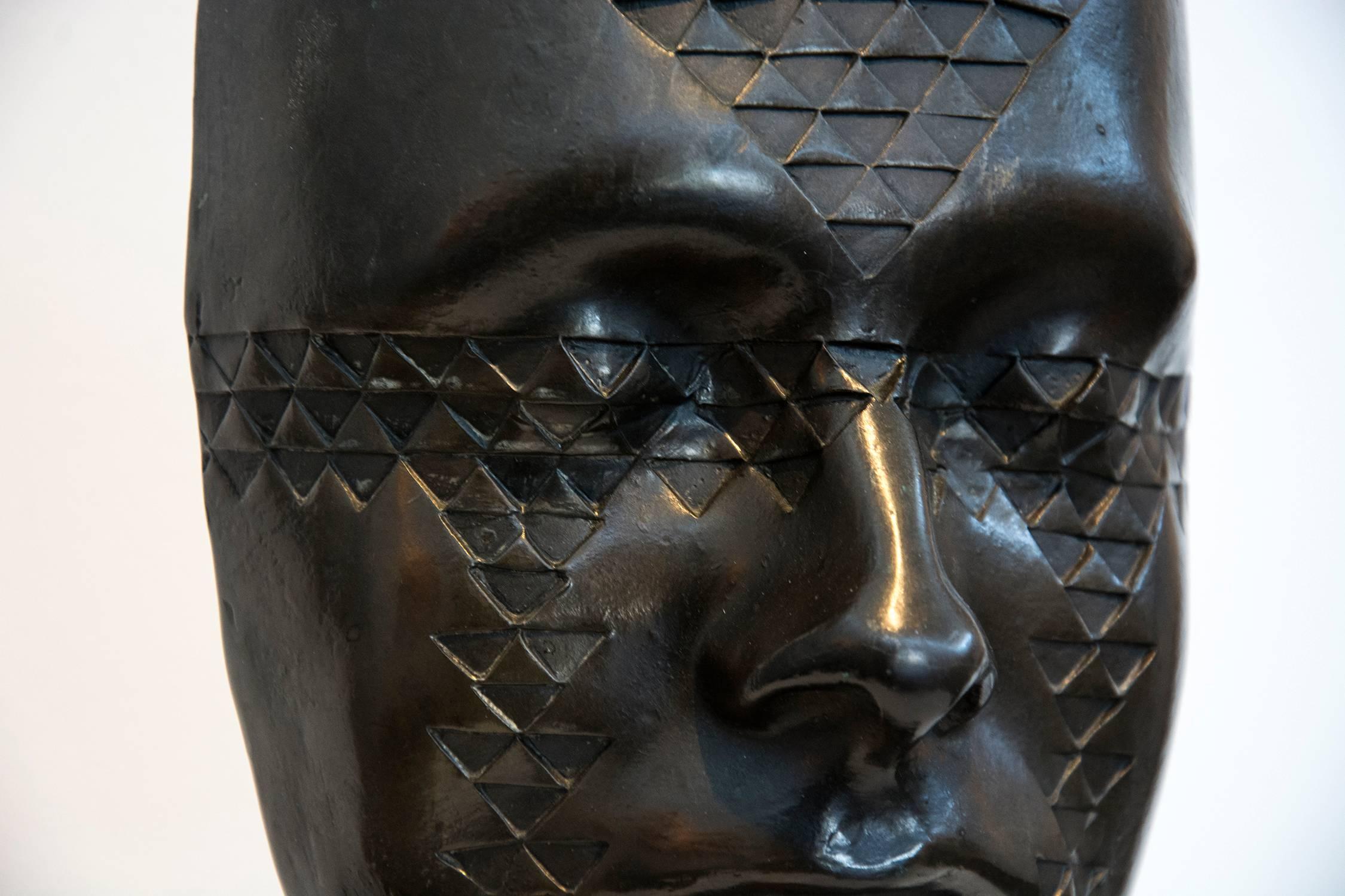 Dale Dunning - Tattoo - Bronze Life Size Mask Sculpture at 1stDibs