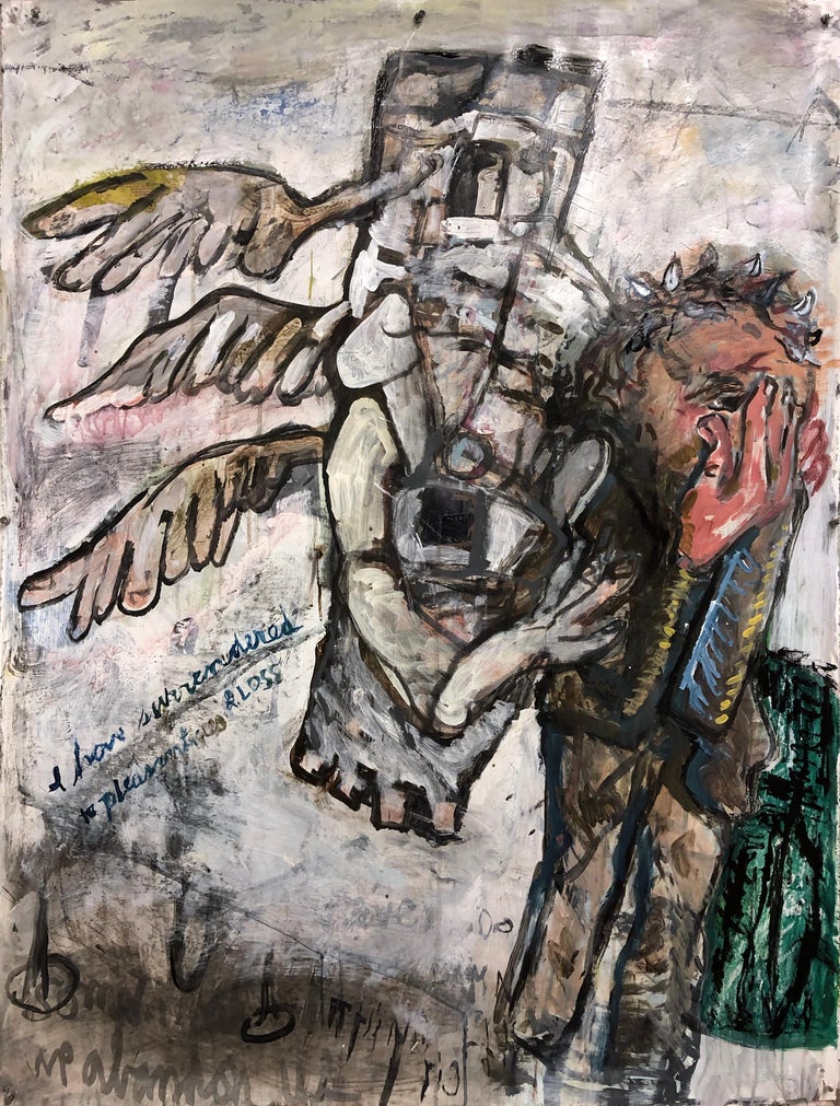 Dale Williams - "One Waiting Too", acrylic, paper, angels, humanity ...