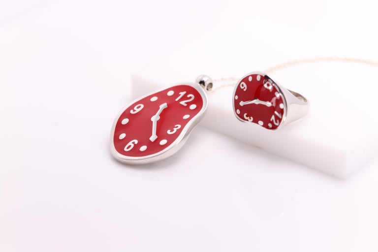 Dali Melting Clock Art Inspired Jewelry Sterling Silver 925 Jewelry ...