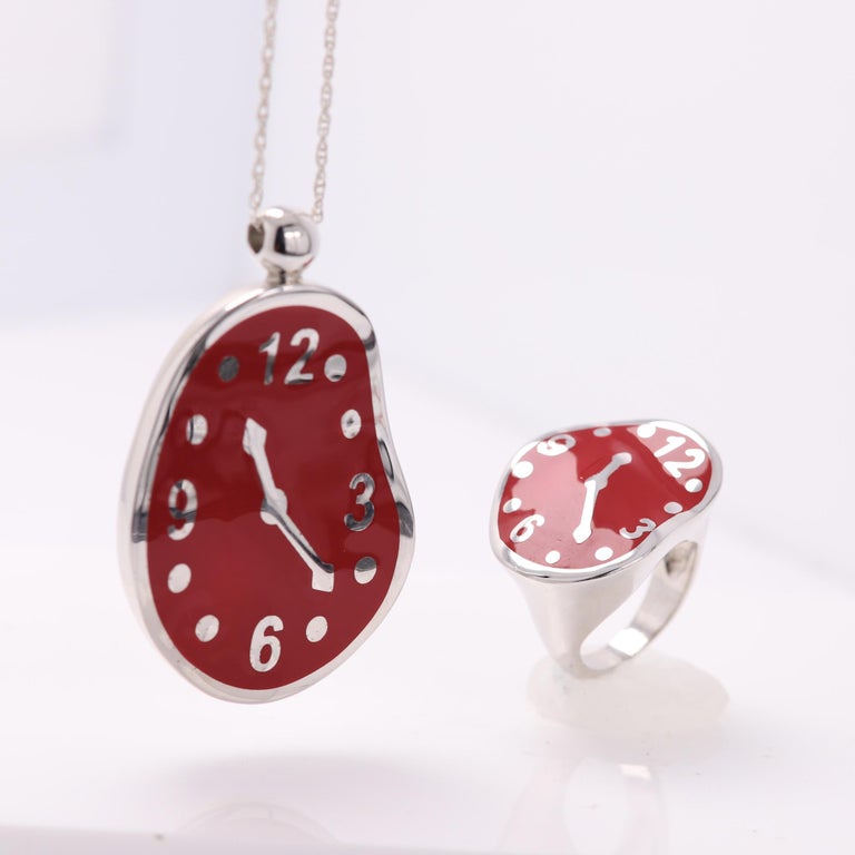 Dali Melting Clock Art Inspired Jewelry Sterling Silver 925 Jewelry ...
