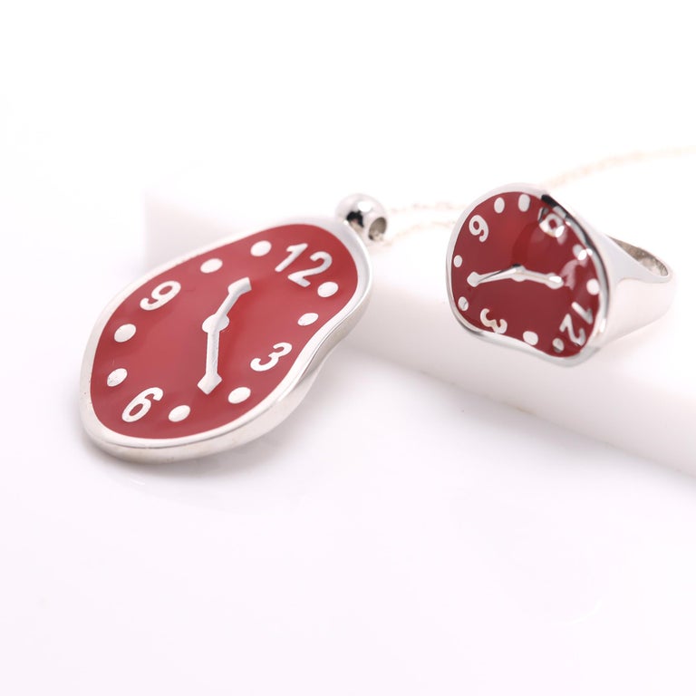 Dali Melting Clock Art Inspired Jewelry Sterling Silver 925 Jewelry ...