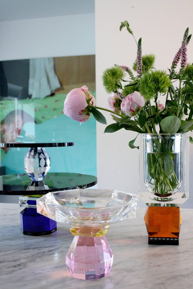 Dallas Crystal Tray Hand Sculpted Contemporary Crystal For Sale at 1stDibs