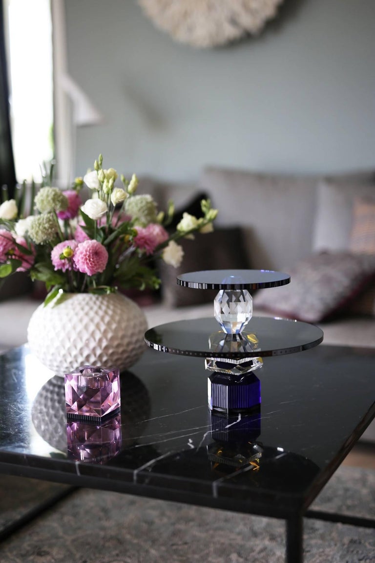 Dallas Crystal Tray Hand Sculpted Contemporary Crystal For Sale at 1stDibs