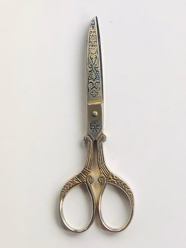Damascene 3 Tres Claveles Gold Embroidery Ornate Scissor by Toledo ...