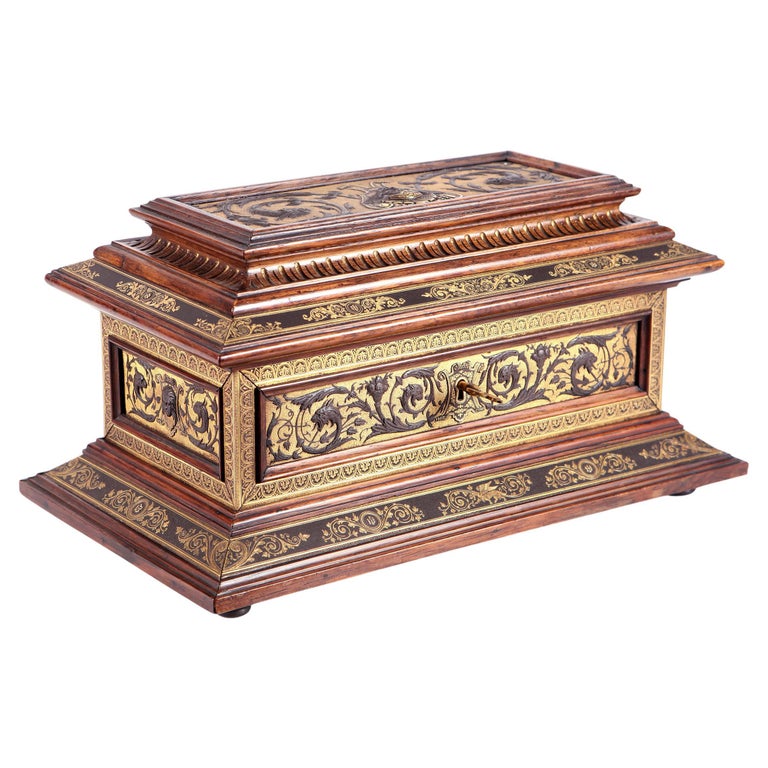 Damascened Toledo Miniature Renaissance Cassone Attributed to Plácido ...