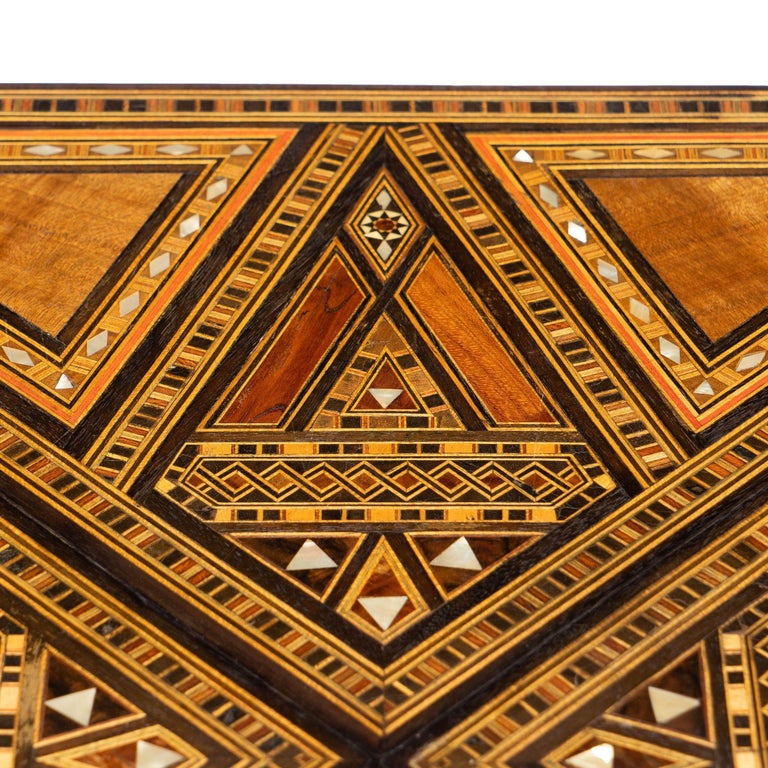 Damascus Inlaid Table Top on Custom Stand, '1900' For Sale at 1stDibs