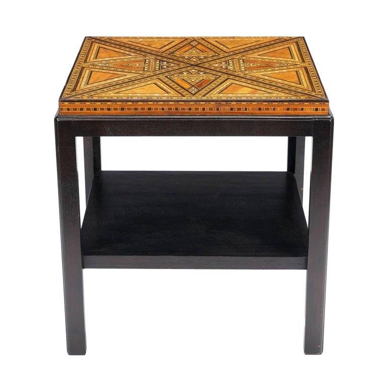 Damascus Inlaid Table Top on Custom Stand, '1900' For Sale at 1stDibs