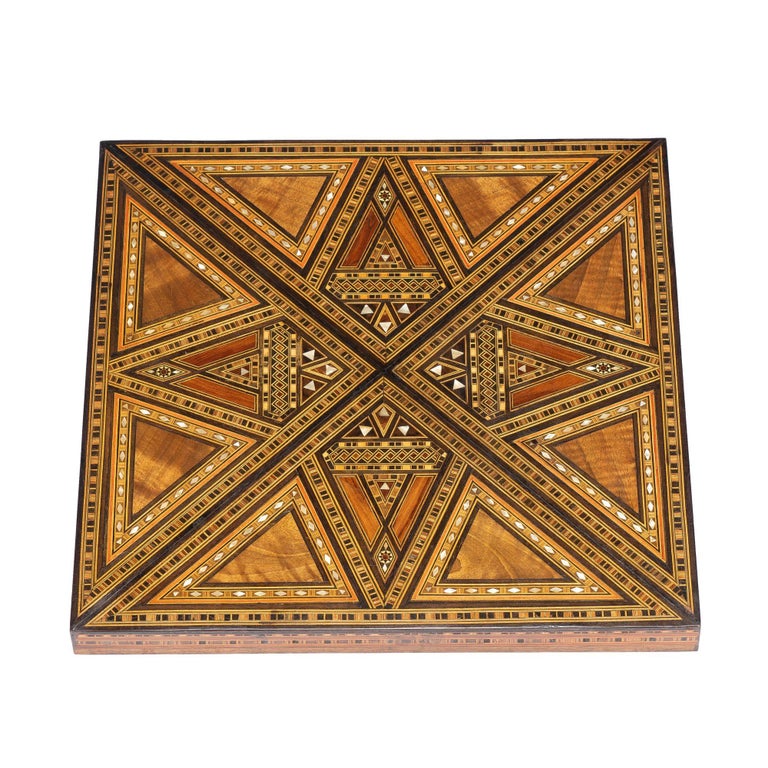 Damascus Inlaid Table Top on Custom Stand, '1900' For Sale at 1stDibs