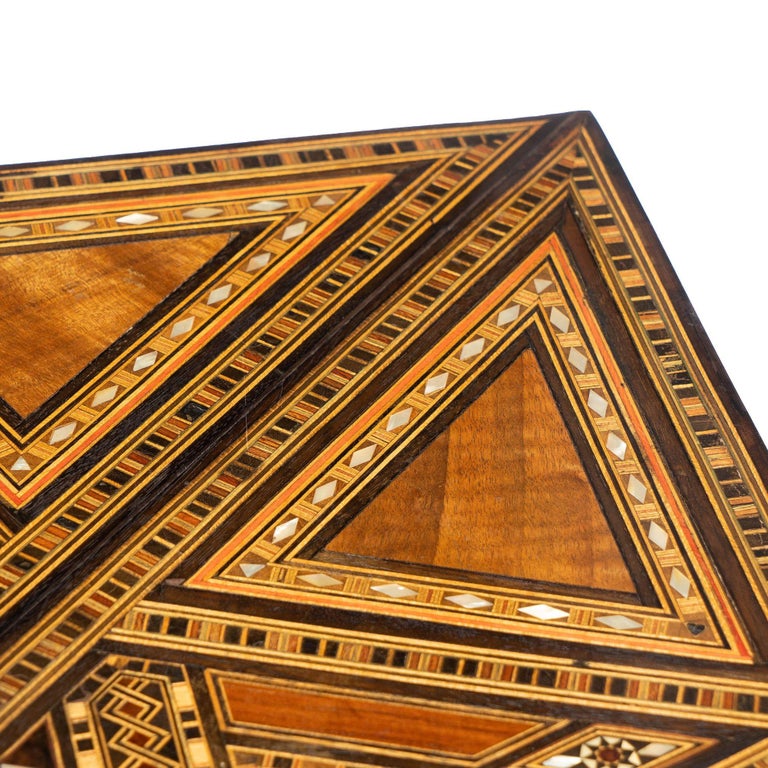 Damascus Inlaid Table Top on Custom Stand, '1900' For Sale at 1stDibs