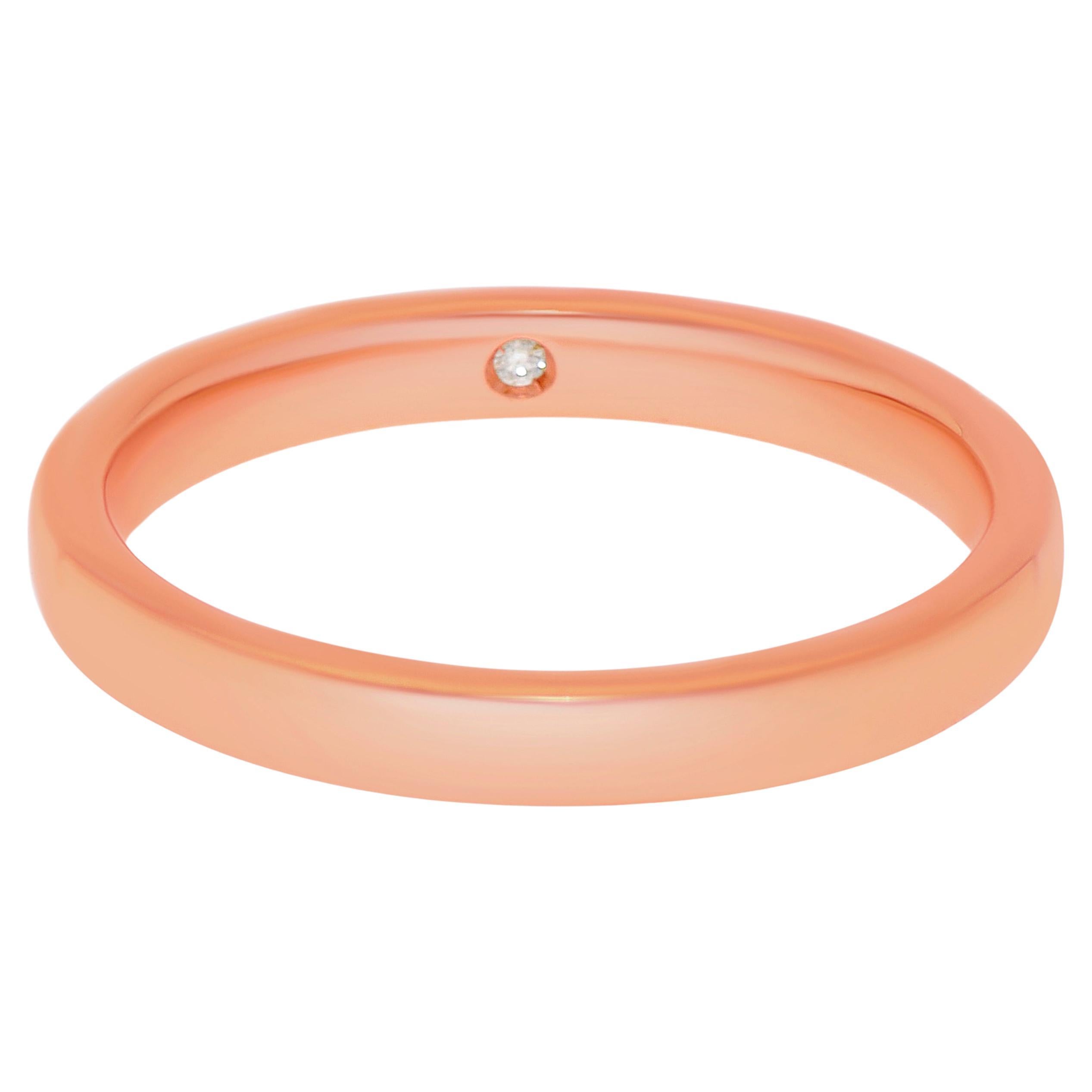 Damiani 18k Rose Gold Band Ring For Sale at 1stDibs