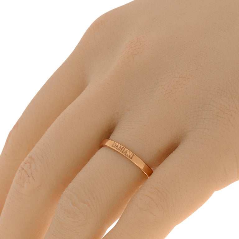 Damiani 18k Rose Gold Band Ring For Sale at 1stDibs
