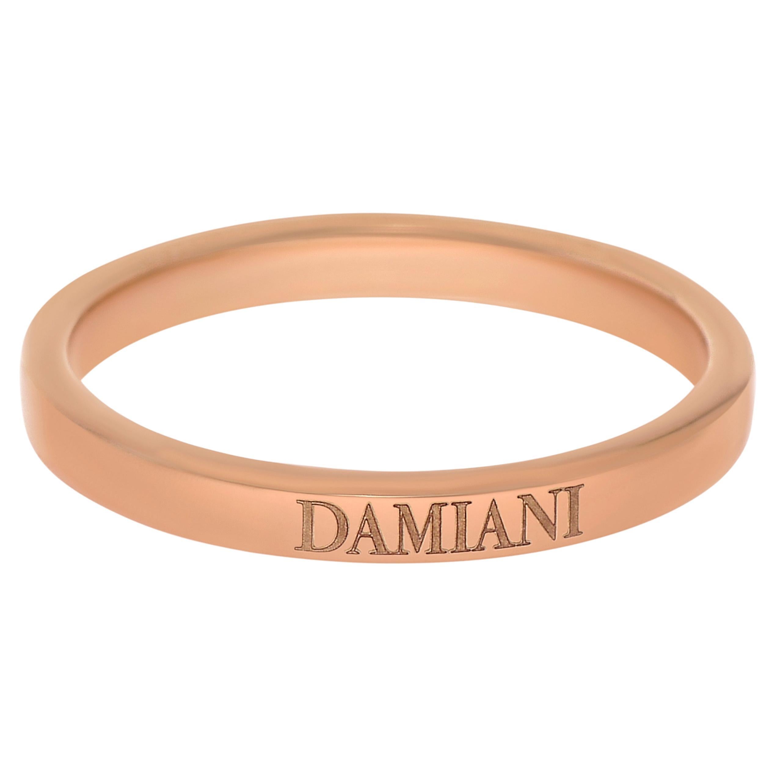 Damiani 18K White and Rose Gold, Diamond Band Ring Sz. 7.25 For Sale at ...
