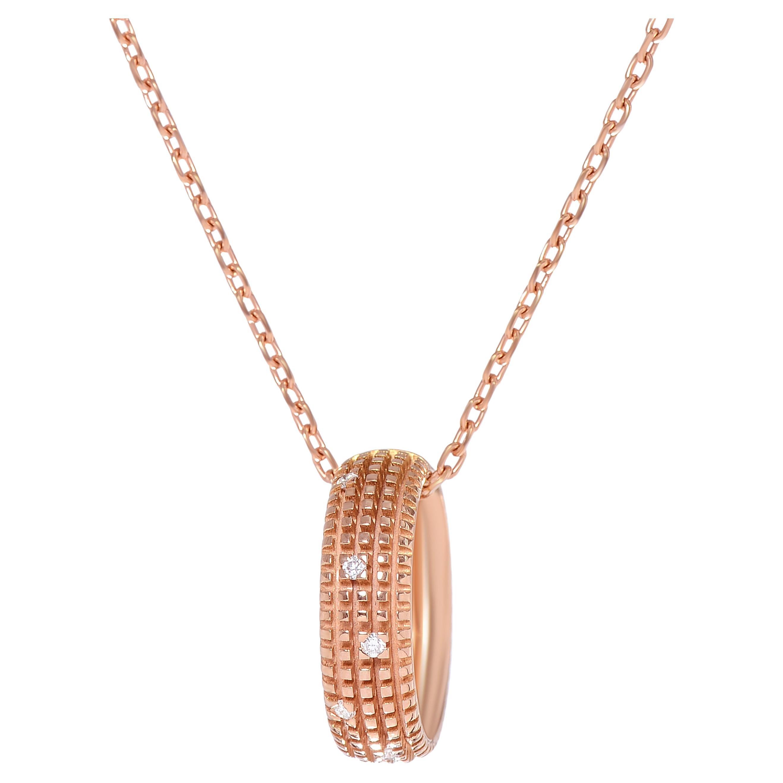 Damiani Damianissima 18k Rose Gold Diamond Pendant Necklace For Sale at ...