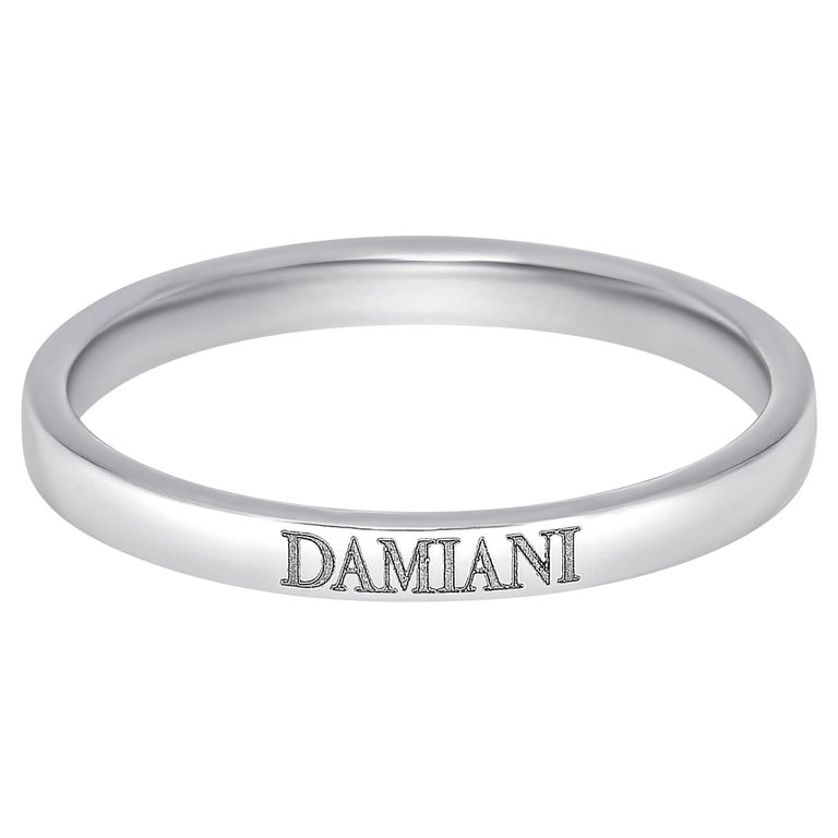 Damiani 18k White Gold Band Ring For Sale at 1stDibs