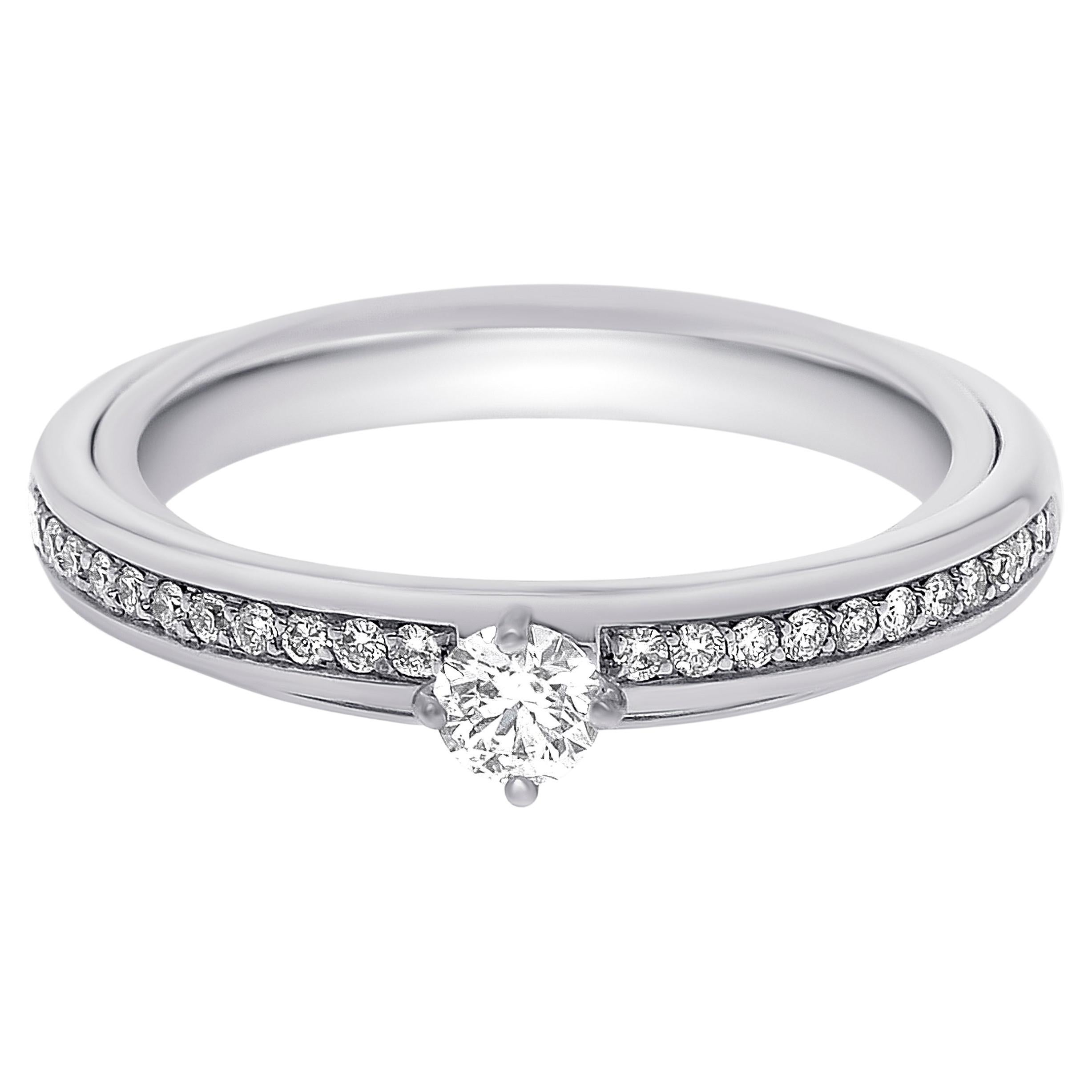 Damiani Woven Diamond White Gold Band Ring at 1stDibs