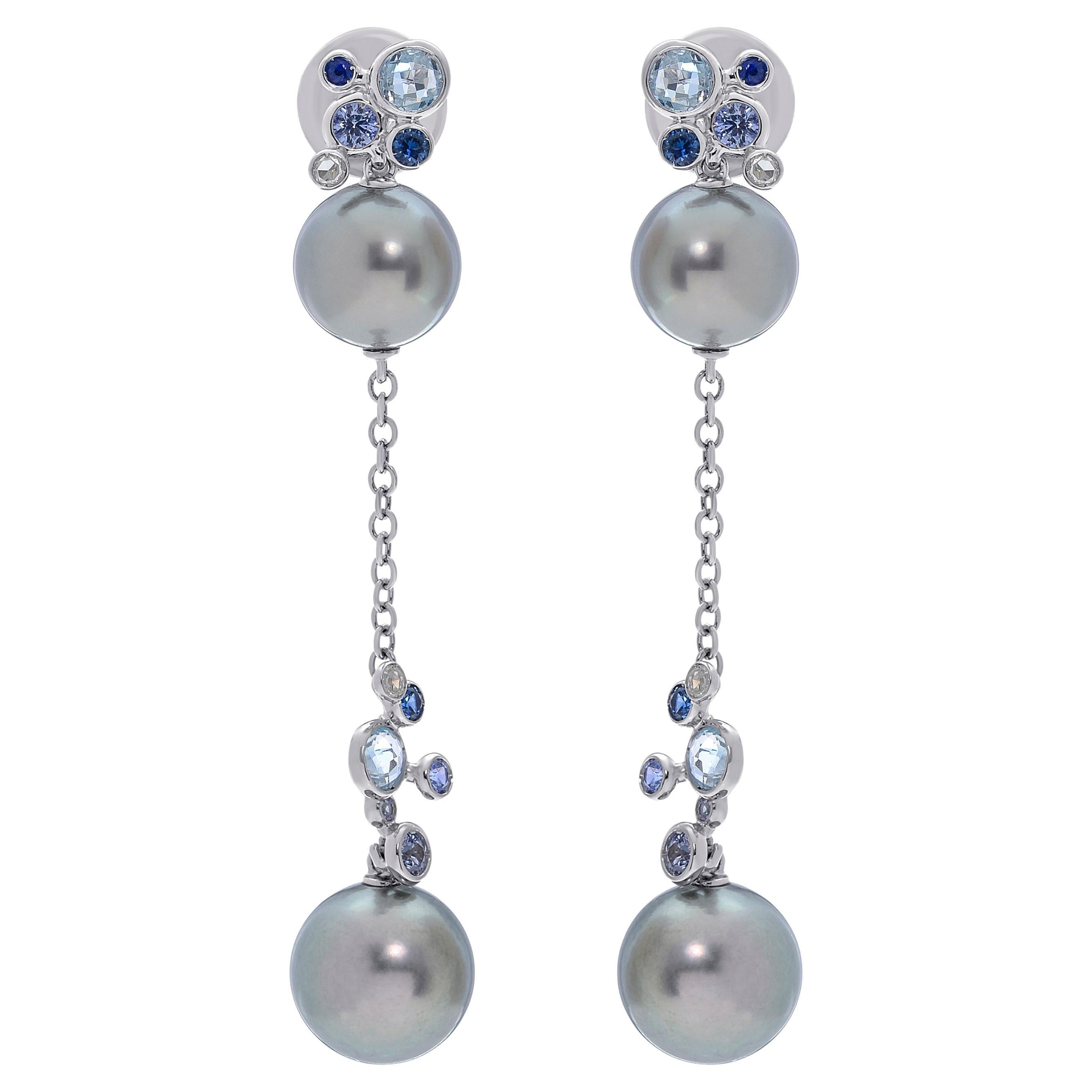 Damiani D.Side 18k Rose Gold Diamond and Mother of Pearl Drop Earrings ...
