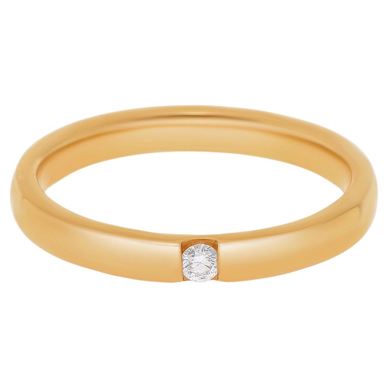 Damiani 18k Yellow Gold, Diamond Band Ring For Sale at 1stDibs