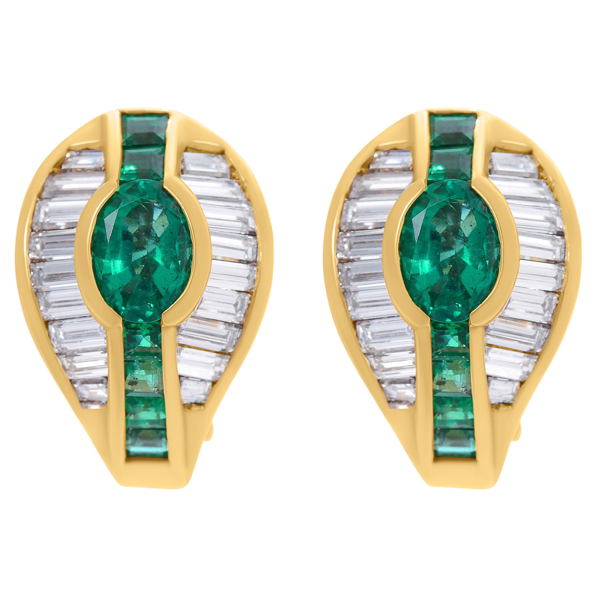 Damiani Belle Époque Gold Diamond Emerald Hoop Earrings at 1stDibs ...