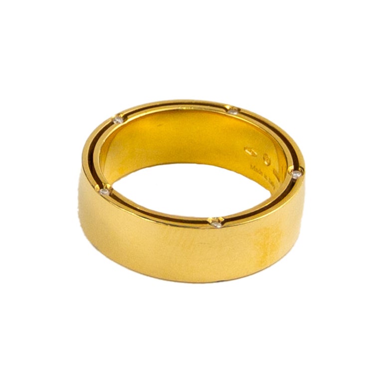 Damiani 18k Yellow Gold Diamond Ring For Sale at 1stDibs