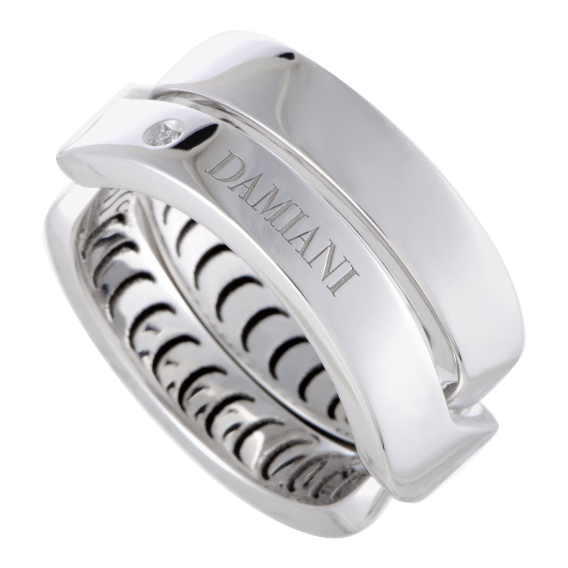 Damiani Ruby Diamond Five-Stone Gold Band Ring at 1stDibs