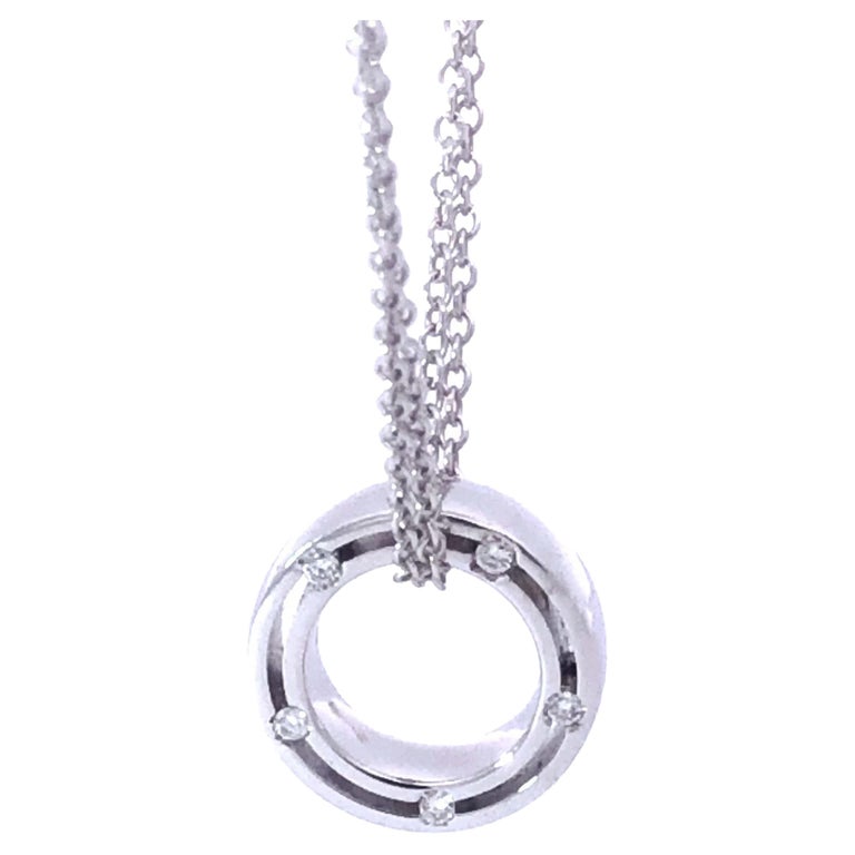 Damiani and Brad Pitt Design 18K White Gold and Diamond Circle Necklace ...