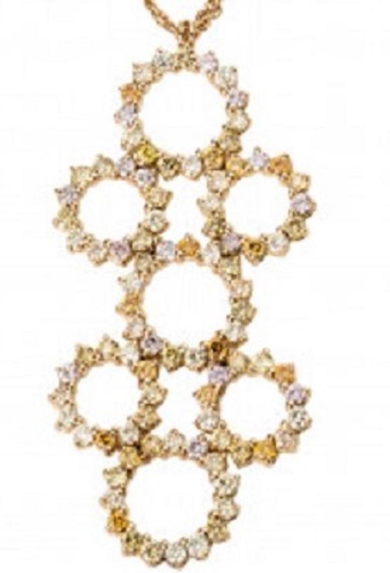 Damiani Charming Yellow Gold Pendant with Multicolor Diamonds, 81017782 ...