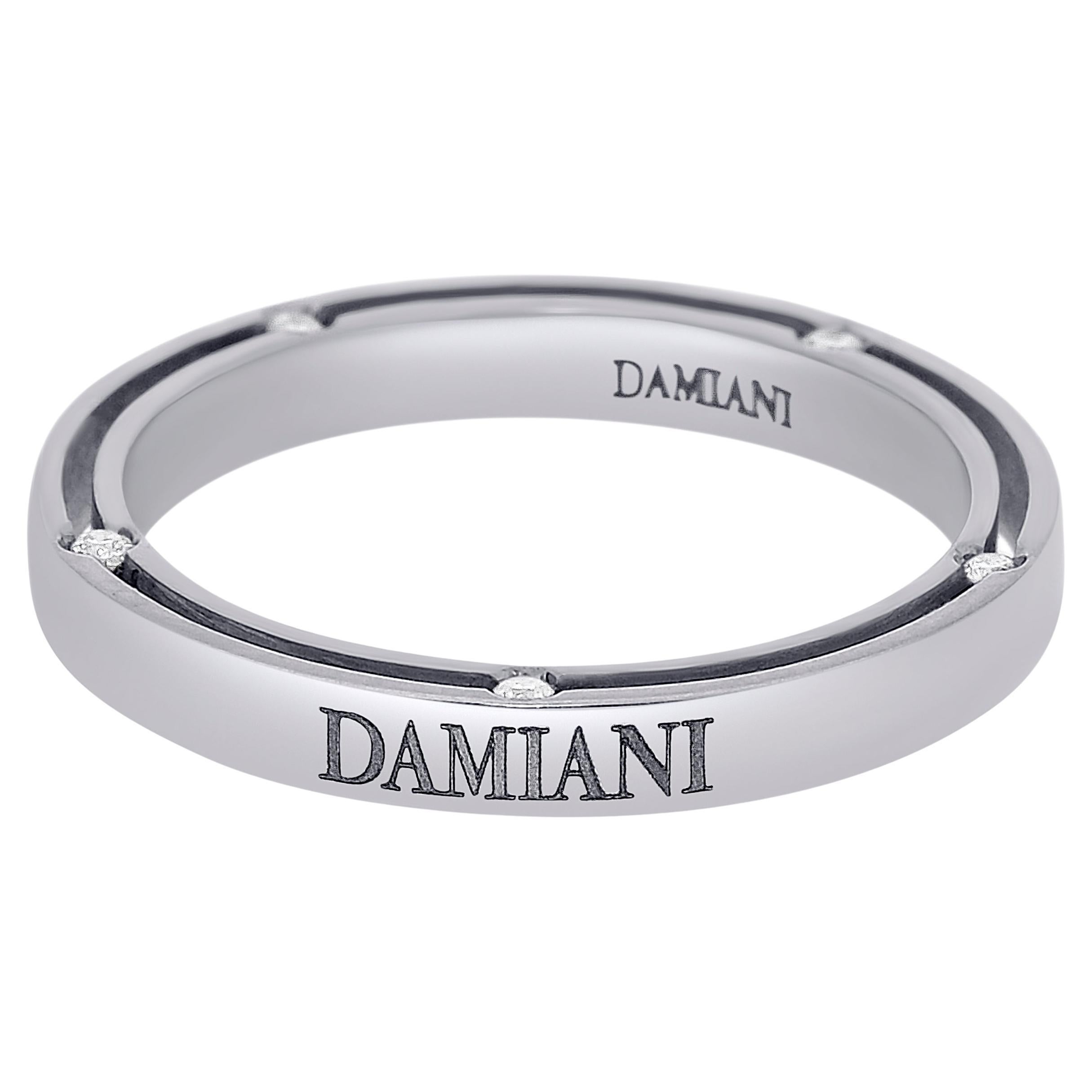 Damiani Woven Diamond White Gold Band Ring at 1stDibs