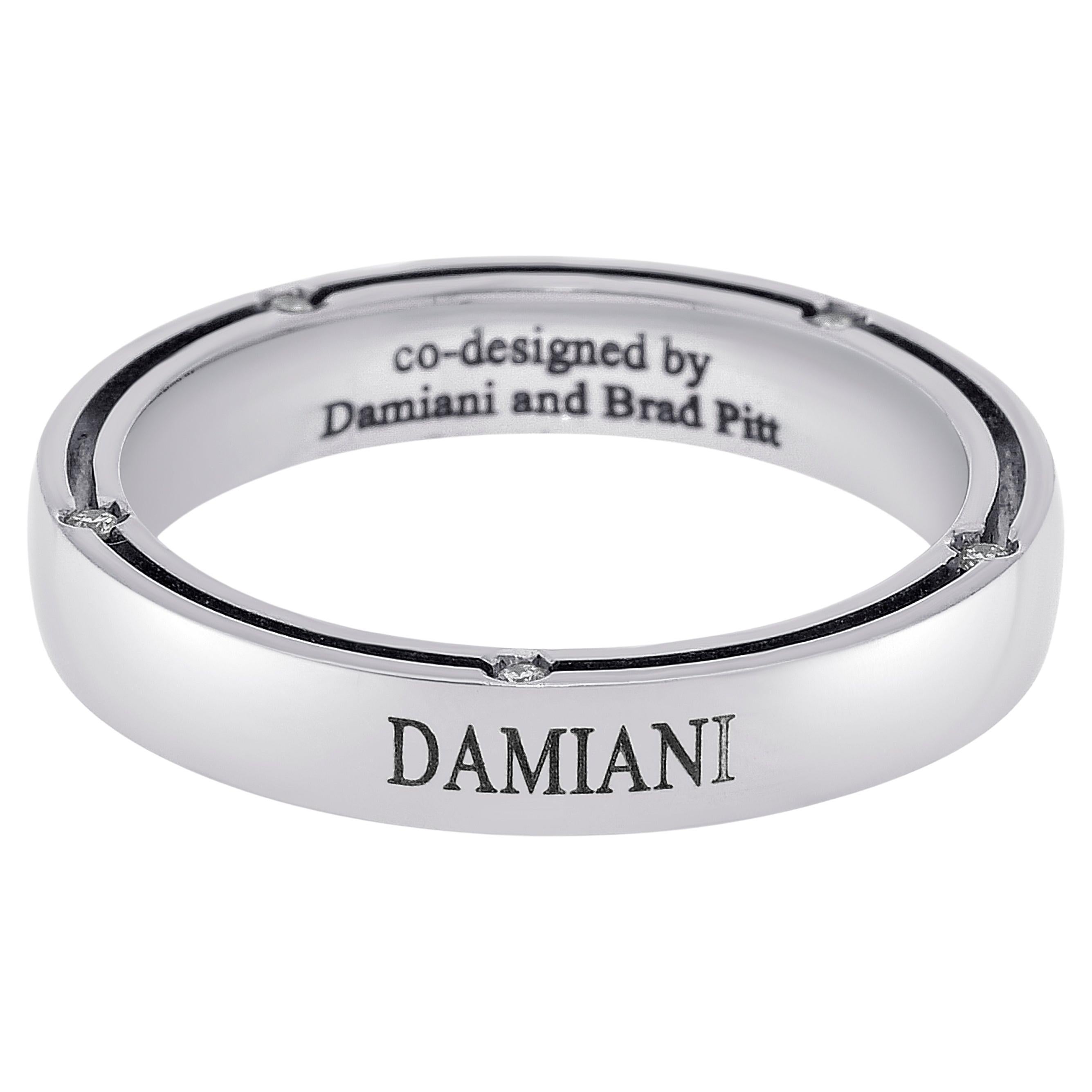 Damiani Woven Diamond White Gold Band Ring at 1stDibs