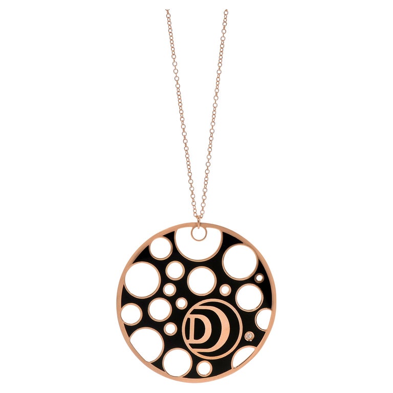 Damiani Damianissima 18K Rose Gold and Ceramic Pendant Necklace For ...