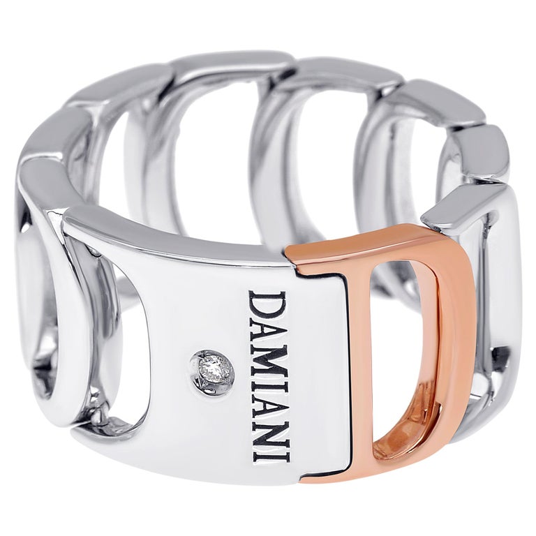 Damiani Damianissima 18k White and Rose Gold Diamond Ring For Sale at ...