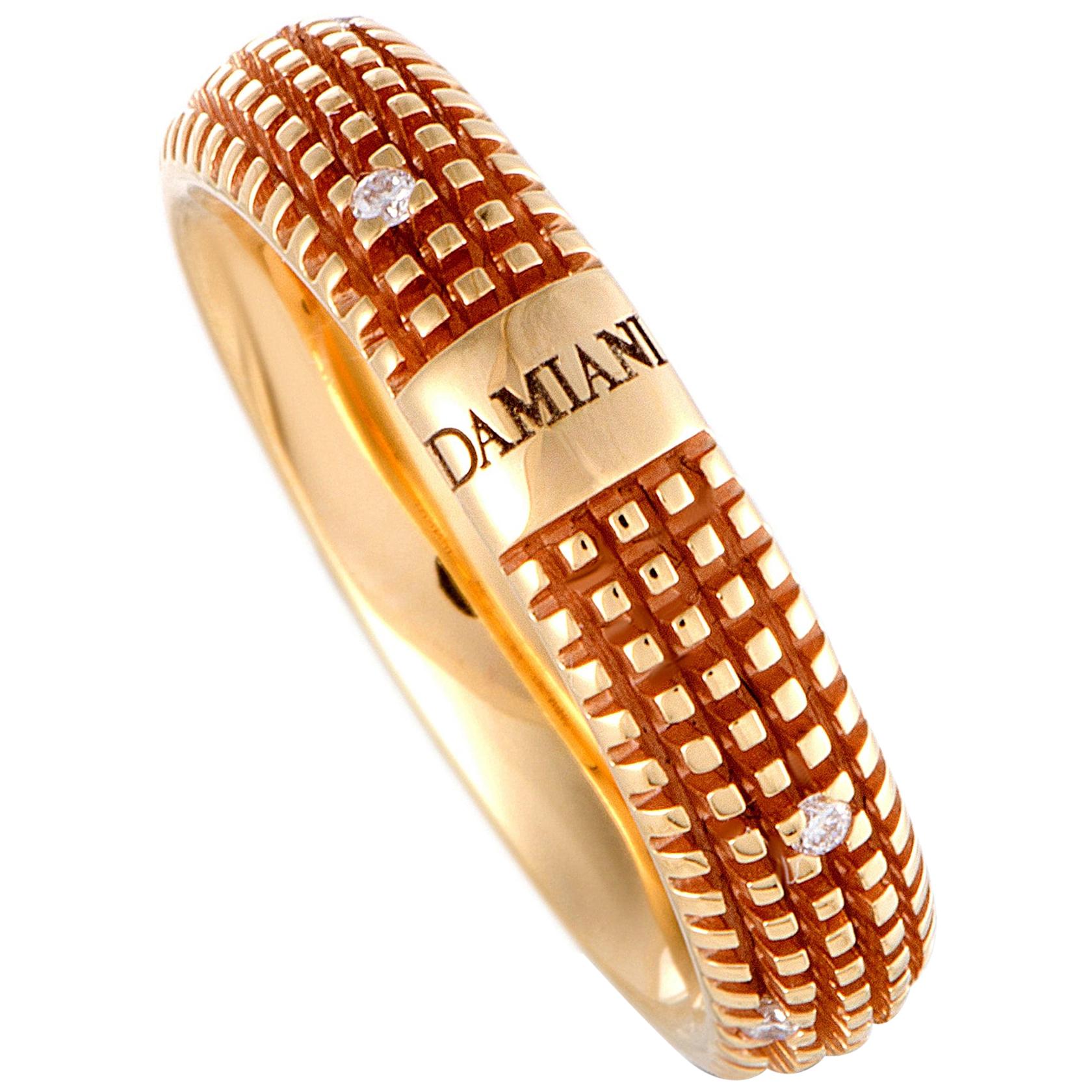 Damiani D.Side Brad Pitt Platinum 4-Diamond Band Ring For Sale at 1stDibs