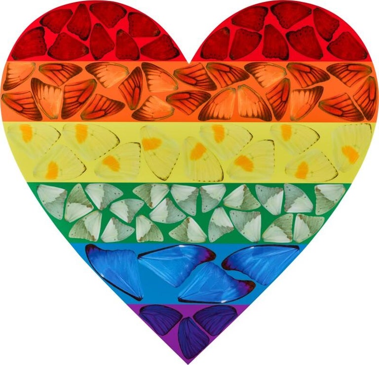Damien Hirst - Butterfly Heart Large Blue Red Breen Yellow Pop Art ...