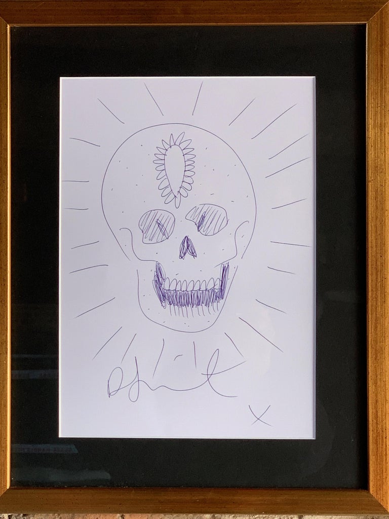 Damien Hirst Skull Sketch Artwork Signed COA at 1stDibs | damien hirst ...