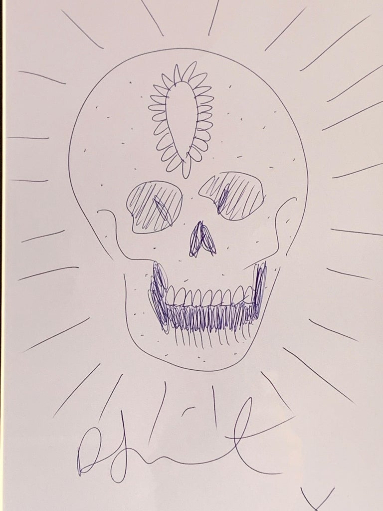 Damien Hirst Skull Sketch Artwork Signed COA at 1stDibs | damien hirst ...