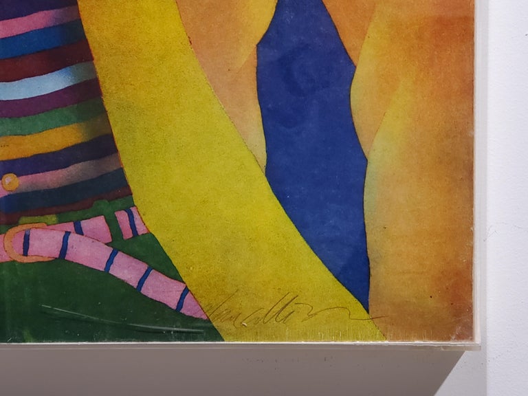 Dan Allison - Brightly Colored Checkered Figures Pop Art Lithograph at ...