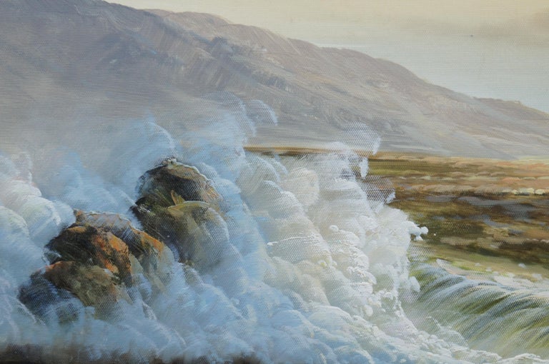 Dan Ford Ocean Waves Seascape Painting Realism Canvas Framed at 1stDibs ...