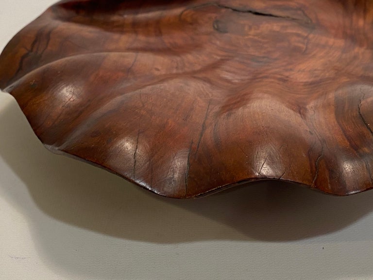 Dan Harner Scallop Shell Carved Wood Catch All For Sale at 1stDibs