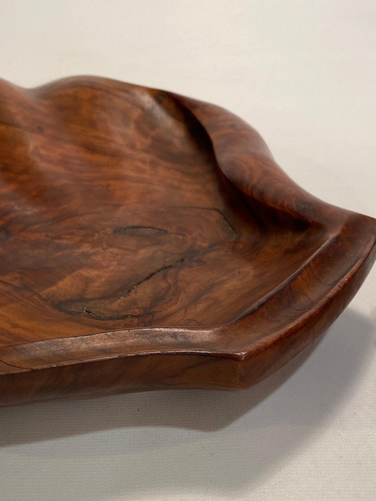 Dan Harner Scallop Shell Carved Wood Catch All For Sale at 1stDibs