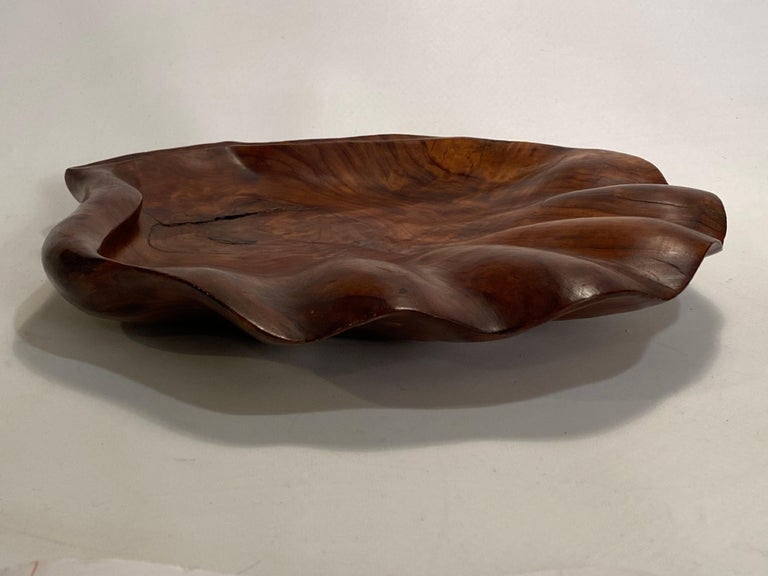 Dan Harner Scallop Shell Carved Wood Catch All For Sale at 1stDibs