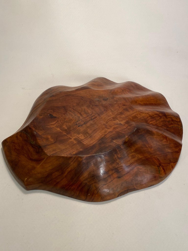 Dan Harner Scallop Shell Carved Wood Catch All For Sale at 1stDibs