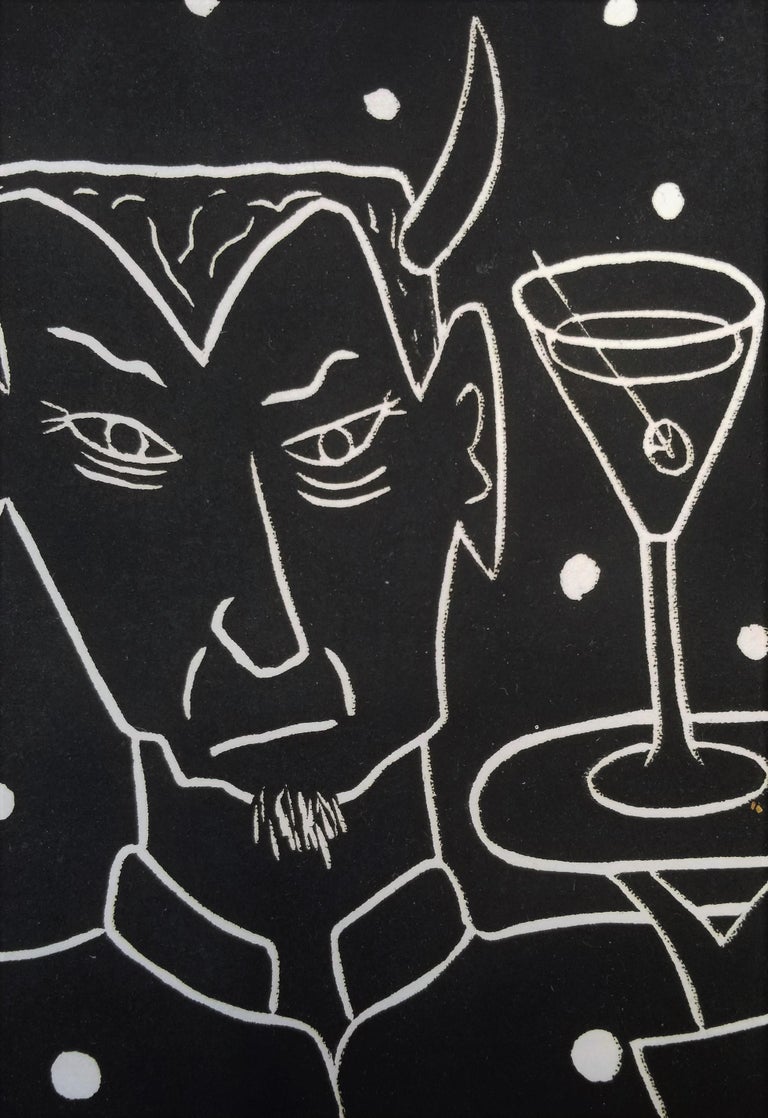 Dan May - Devil Waiter with Martini For Sale at 1stDibs
